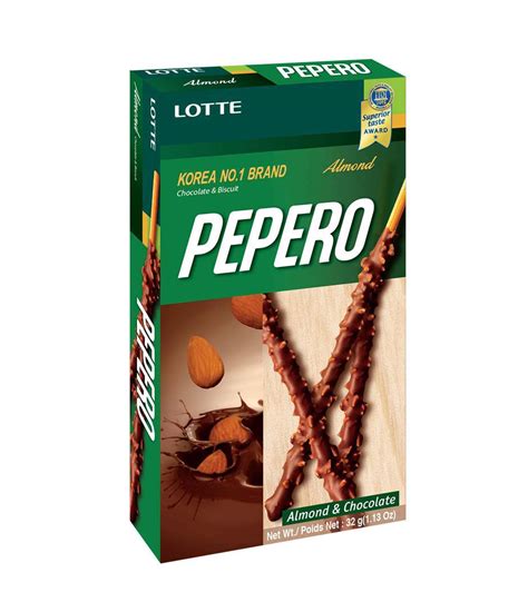Lotte Pepero Almond And Chocolate Stick Biscuit 32g Grace Market