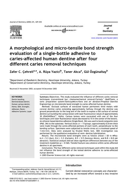 A Morphological And Micro Tensile Bond Strength Evaluation Of A Single