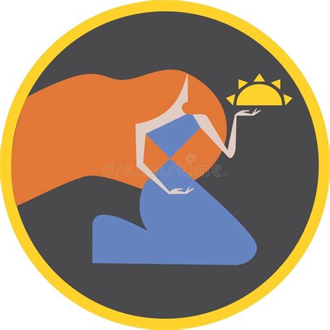 Vector Illustration Girl Sitting On Her Knees Icons Stock Illustration