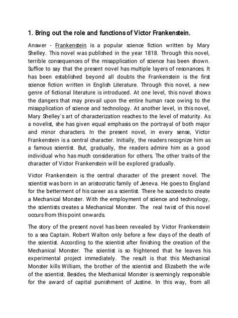 Frankenstein Notes Pdf