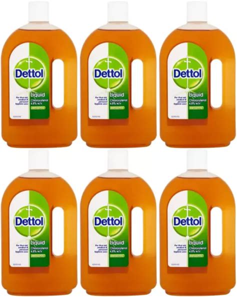 DETTOL ORIGINAL LIQUID Antiseptic Disinfectant 500ml X6 Brown Cleaning