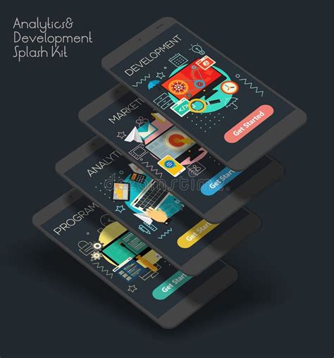 Flat Ui Or UX Mobile Apps Kit Stock Vector Illustration Of Internet
