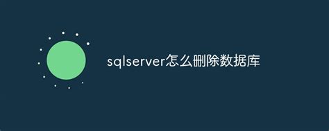 Sqlserverでデータベースを削除する方法 よくある問題 Phpcn