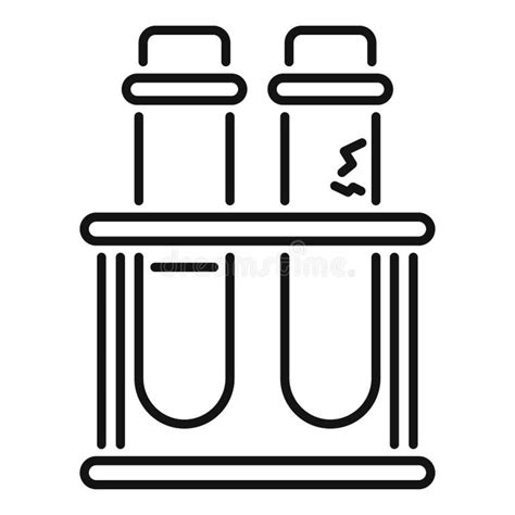 Tubos De Ensayo Químicos En Un Rack Para Investigación Médica Ilustración Del Vector