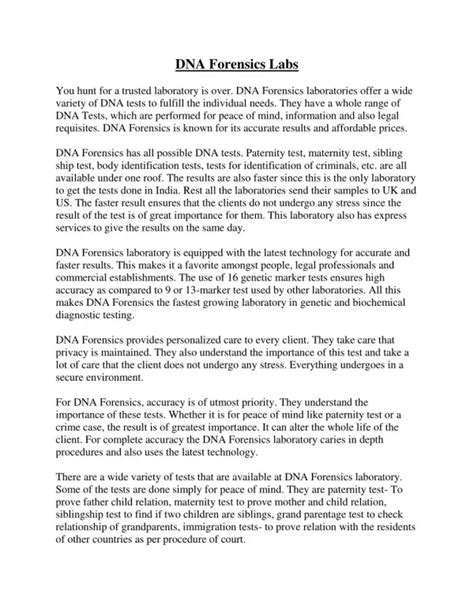 PPT DNA Forensics PowerPoint Presentation Free Download ID 9393383