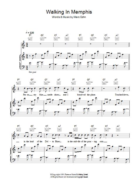 Walking In Memphis Sheet Music Direct