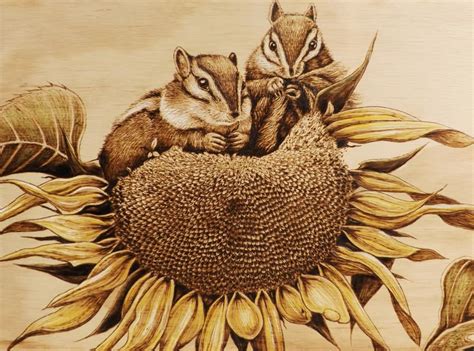 He Did It Chipmunk Pyrography By Cara Jordan Wood Burning Art