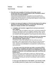 FIN1010 Exercises Module 2 Docx FIN1010 Exercises Module 2 Kate