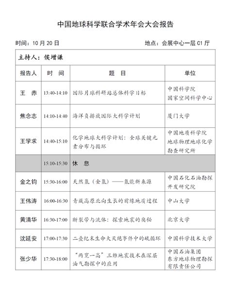 2024年中国地球科学联合学术年会大会报告 中国地球科学联合学术年会