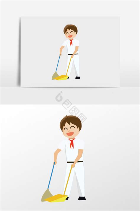 扫地卡通图片 扫地卡通素材免费下载 包图网