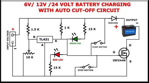 12v Battery Full Low Circuit Diagram With Auto Cut Off