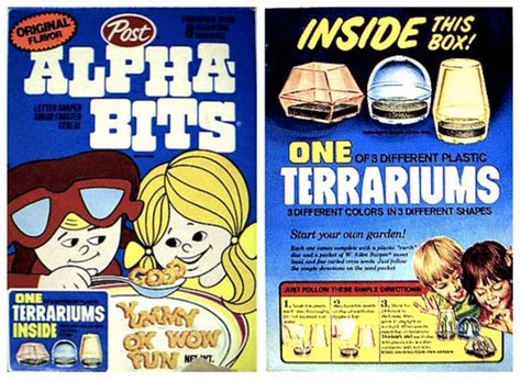 In The 1970s Boxes Of Alpha Bits Cereal Had Tiny Terrariums As The Toy