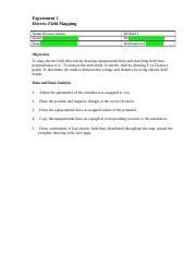 Lab Report Electric Field Mapping Docx Experiment Electric Field Mapping Name Nooran