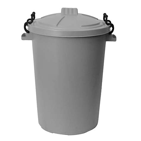 Buy Simpa 85l Grey Plastic Locking Lid Bin At Bandq
