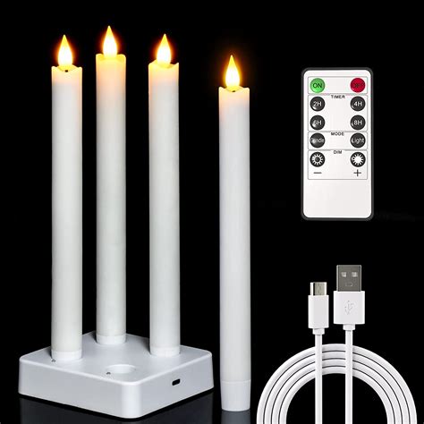 Amazon PChero Rechargeable Taper Candles With Remote Timer 9 8
