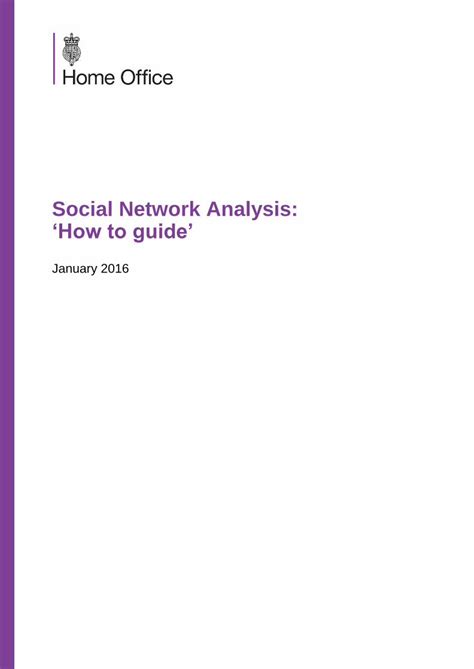 Pdf Social Network Analysis How To Guide · Social Network Analysis
