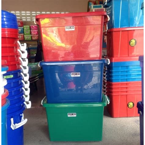 พร้อมส่งจ้า กล่องพลาสติก 90 ลิตร มีล้อ ฝาปิดสนิท Shopee Thailand