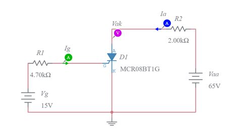 SCR VI Characteristics Multisim Live