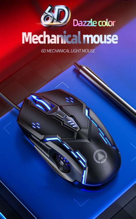 G5 Wired Mouse Rgb Breathing Light Backlight High Sensitivity 6 Key