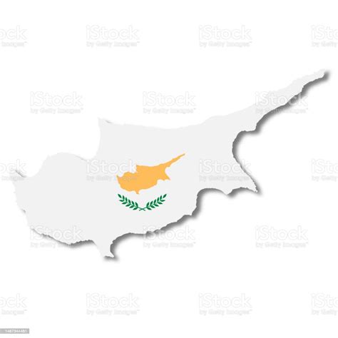 클리핑 경로가 있는 흰색 배경 3d 그림에 키프로스 국기 지도 0명에 대한 스톡 벡터 아트 및 기타 이미지 0명 국기 기