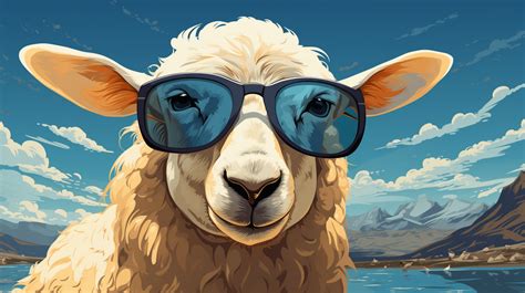 Hipster Sheep With Sunglasses Hd Wallpaper By Laxmonaut