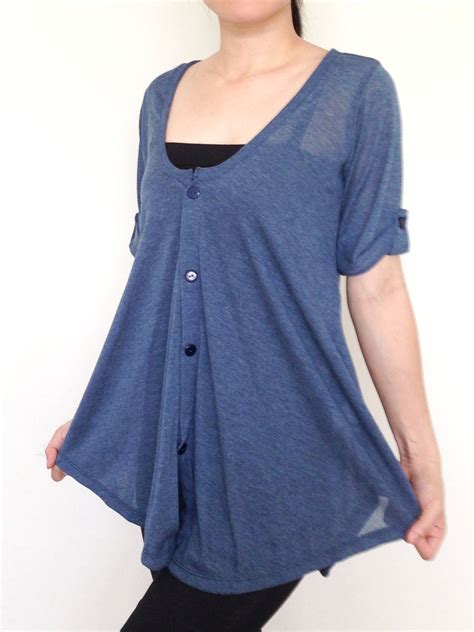 Sc002 Blue Women Blouse Dolman T Shirt Dolman Sleeve Top Etsy