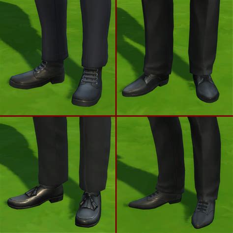 Mod The Sims Blackwhite Recolors On Various Maxis Shoes