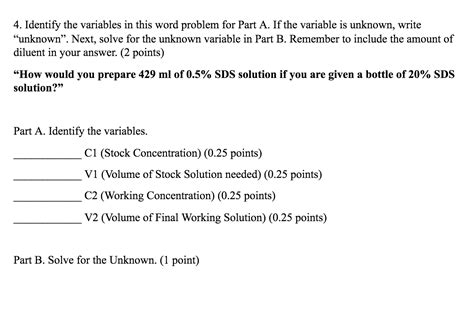Solved 4 Identify The Variables In This Word Problem For Chegg Com
