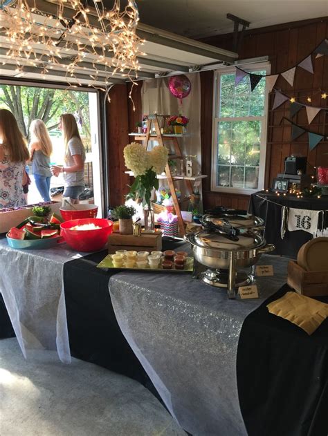 Food Table For Sweet Sixteen Garage Party