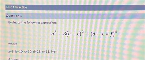 solved test 1 ﻿practicequestion 1evaluate the following