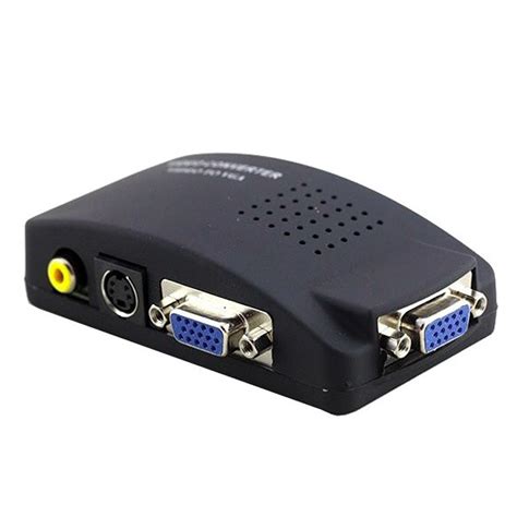 High Resolution Av Rca To Vga S Video Conversion Adapter Box Black Shop Today Get It