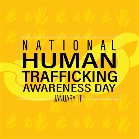 National Human Trafficking Awareness Day On January 11th Vector