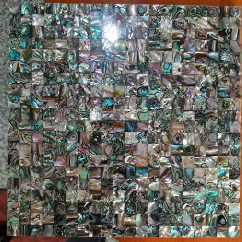 Seamless Groutless Abalone Shell Mosaic Mother Of Pearl Kitchen