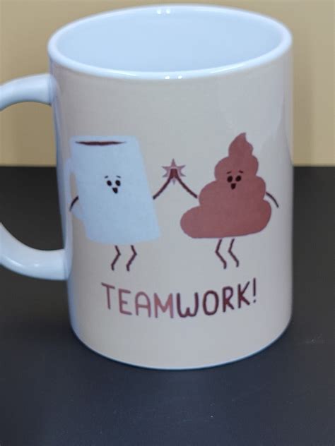 12 Oz Teamwork Ceramic Coffee Mug Tea Mug Coffee And Poop Emojis