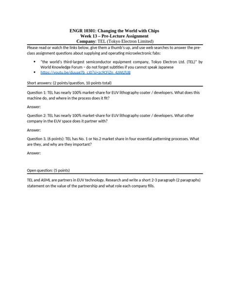 pre class assignment tel clean pdf
