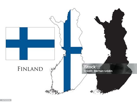 フィンランドの旗と地図のイラストベクター画像 フィンランドのベクターアート素材や画像を多数ご用意 フィンランド 地図 アイコン