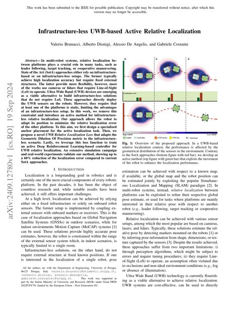 Pdf Infrastructure Less Uwb Based Active Relative Localization