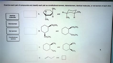 Solved Examine Each Pair Of Compounds And Classify Each Pair As
