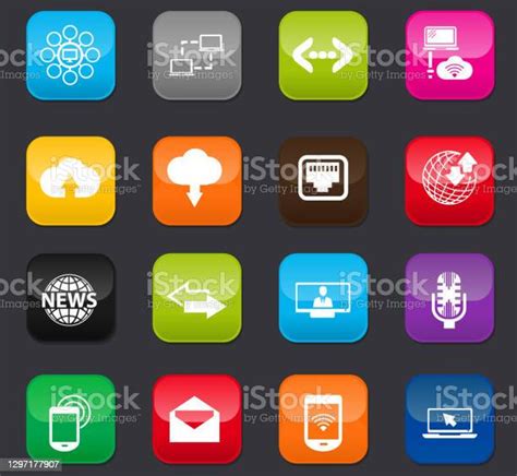 通信圖示集向量圖形及更多互聯網圖片 互聯網 個人電腦 側影 Istock