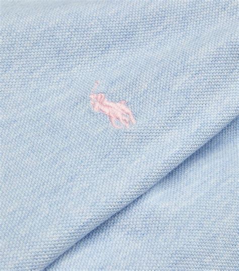 Mens Polo Ralph Lauren Blue Custom Slim Fit Polo Shirt Harrods Uk