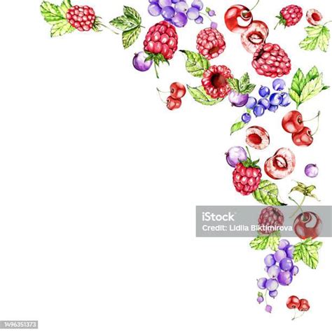 육즙이 많은 검은 건포도 잼 베리 컬렉션의 수채화 그림입니다 디자인 및 엽서 초대장 포스터 메뉴 가을에 대한 스톡 벡터 아트 및