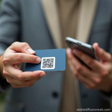 Person Try To Scan Credit Card QR Code Stable Diffusion Online