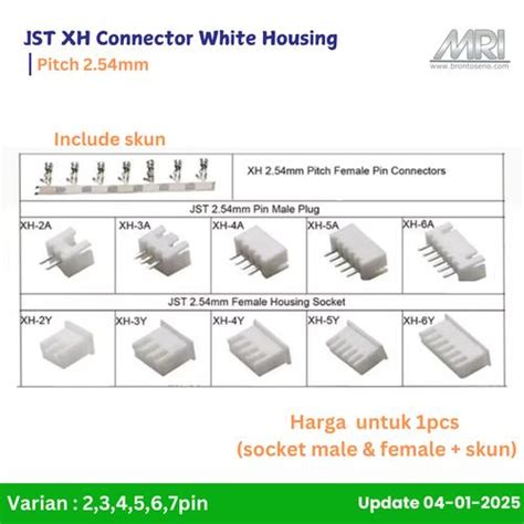 Jual Jst Xh Connector 2 54 White Housing 2 3 4 5 6 7 Pin 6p Kota