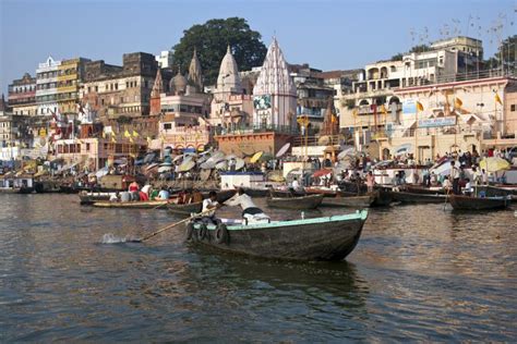 Hindu Ghats On The River Ganges Varanasi India Editorial Stock Photo Image Of Culture