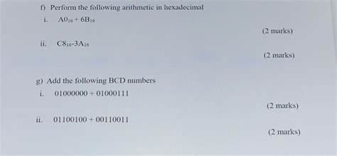 solved 1 perform the following arithmetic in hexadecimal i