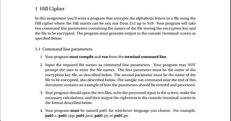 Solved Hill Cipher In This Assignment You Ll Write A Chegg