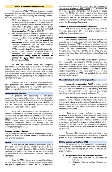 Government Accounting Chap 16 Chapter 16 Non Profit Organization