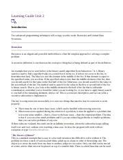 Learning Guide Unit 2 Doc Learning Guide Unit 2 Introduction Two