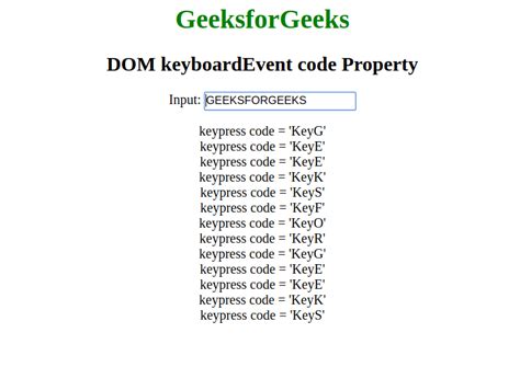 HTML DOM KeyboardEvent code 属性 码农参考