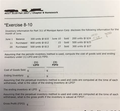 Solved Acct 3110 Fall 2017 Chapter 8 Homework Exercise